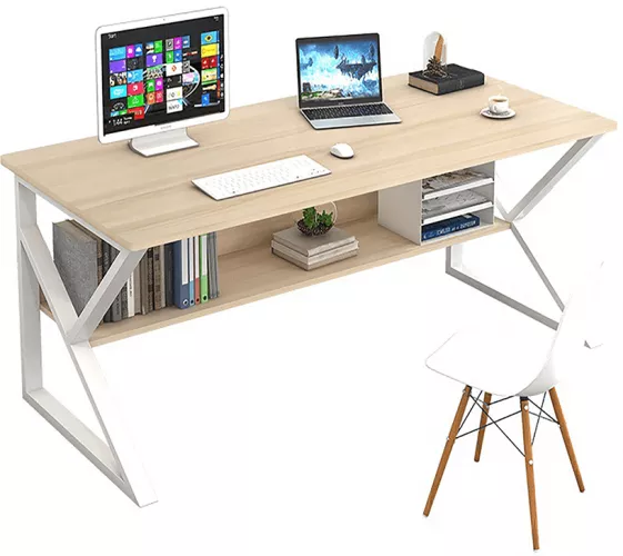 Birou cu raft stejar natural alb TARCAL 80 tk-0000277514 - cel.ro