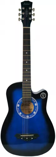 Chitara clasica din lemn IdeallStore® Cutaway Country Blue 95 cm albastru - cel.ro