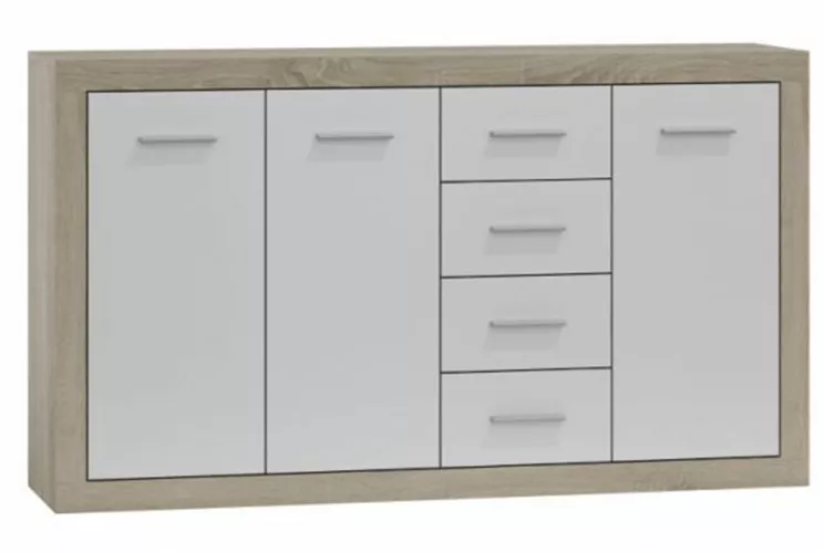 Comoda stejar sonoma alb CANCAN NEW 3T-4SK tk-0000077642 - cel.ro