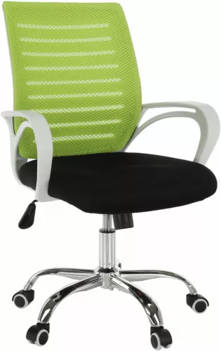 Fotoliu de birou verde negru alb crom OZELA tk-0000255070 - cel.ro