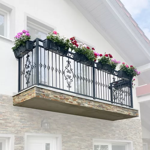 Balustrada Fier Forjat Balcon Model T1 3m x 1m H 1m Vopsire in camp ...