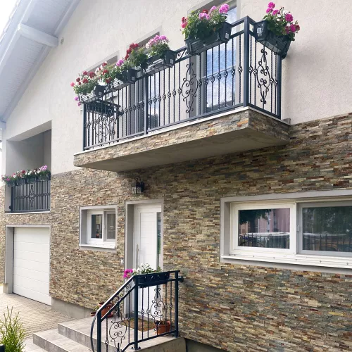 Balustrada Fier Forjat Balcon Model T1 3m x 1m H 1m Vopsire in camp ...