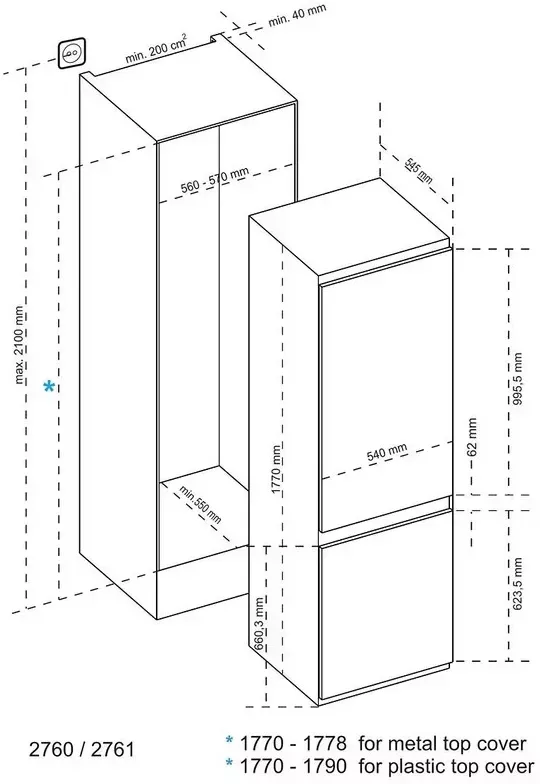 Frigider incorporabil cu doua usi Sharp SJ-BF250M1XS 251 l Clasa F ...