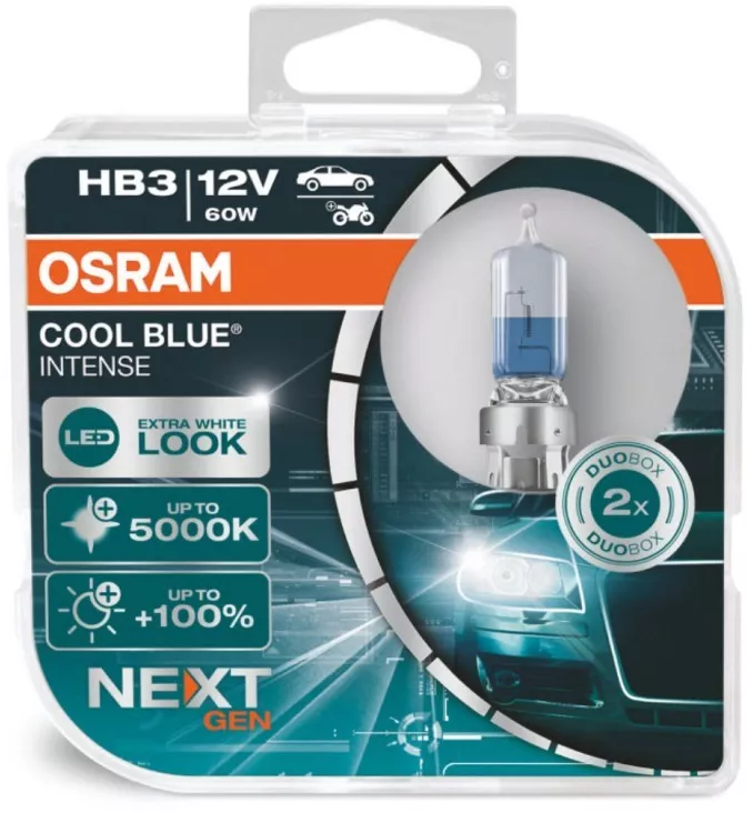 Set 2 buc Bec HB3 CoolBlue Intense Osram NextGen 12V 60W 9005cbn-hcb ...