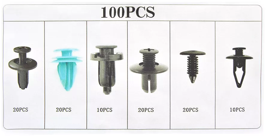 Set cleme auto de fixare universale plastic 100 piese