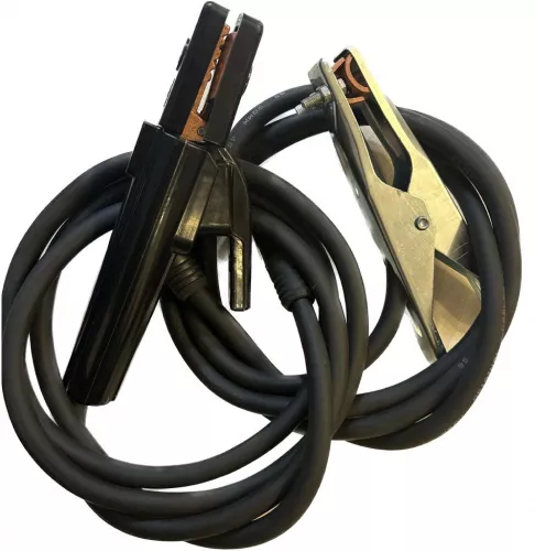 Kit cabluri 25mm sudura 2m / 2m cu clesti 300A cu conectori 9mm BUM0002 ...