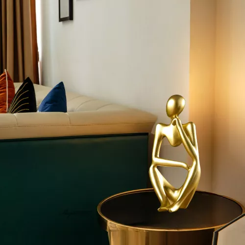 Statueta decorativa GANDITOR aurie design modern textura fina h 23cm ...