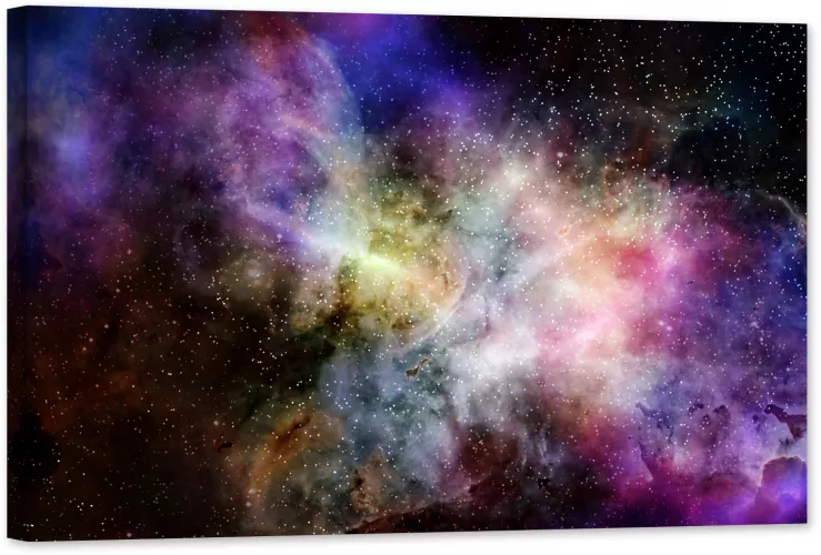 Tablou luminos in intuneric GlowforHome Nebuloasa Spatiului nor colorat ...