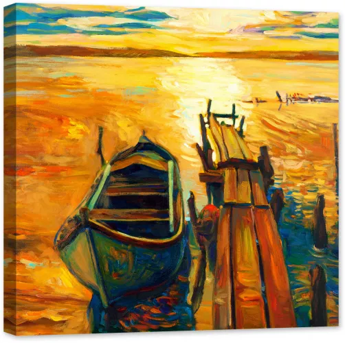 Tablou luminos in intuneric GlowforHome Reproducere pictura Barca si ...