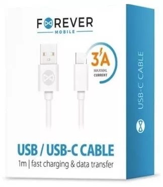 Cablu USB-C pentru incarcare si transfer date Forever Mobile 3A Alb Clc ...