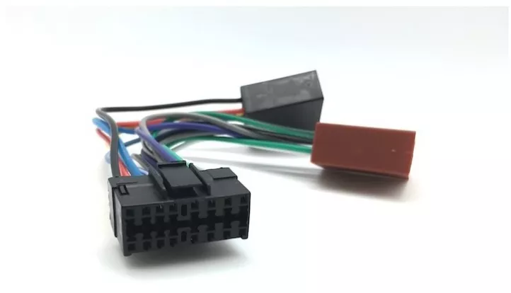 Cablu conector auto de 20 cm cu mufa ISO JVC 16 Pin pentru redarea audio in