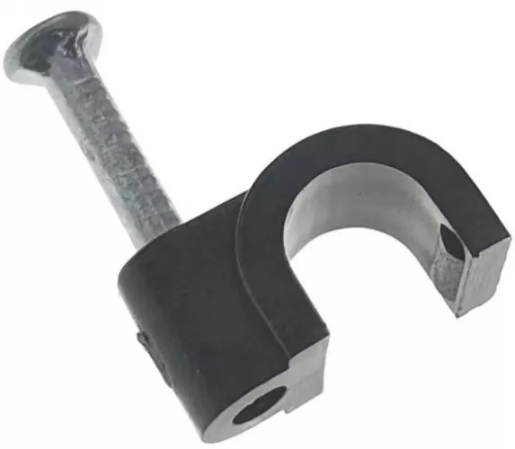 Set de 100 cleme cablu de 5mm si cuie de otel de 14mm ideale pentru ...