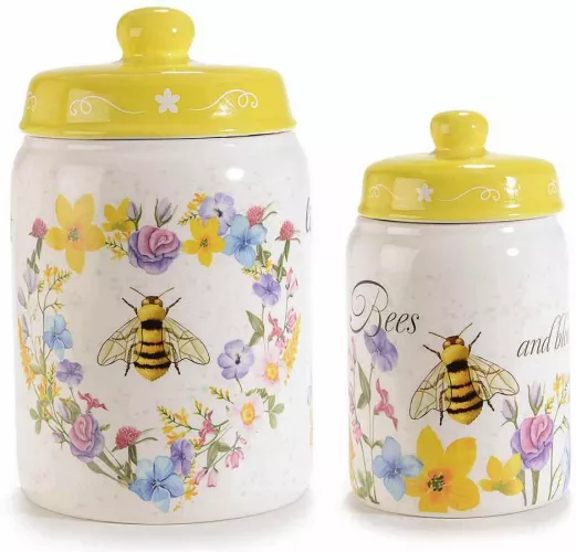 Set 2 borcane decorative ceramica Albinute 11.5x19 cm 8.5x14.5 cm A71 ...