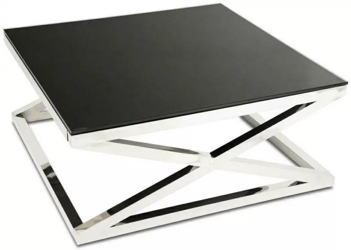 Masa de cafea neagra Saliba Silver 100 cm IH-060SB - cel.ro