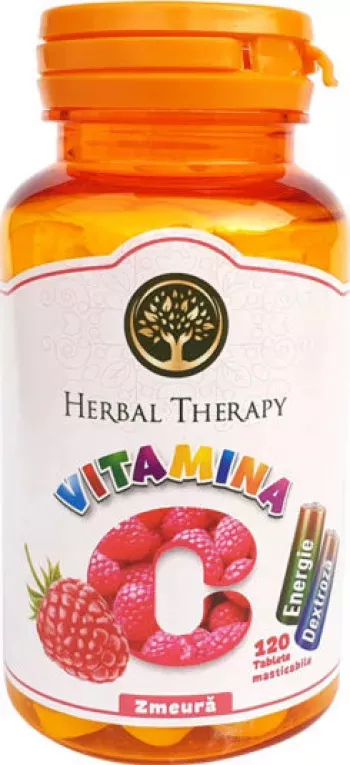 Vitamina C cu glucoza si zmeura Herbal Therapy 120 tablete VITGLUZME120 ...