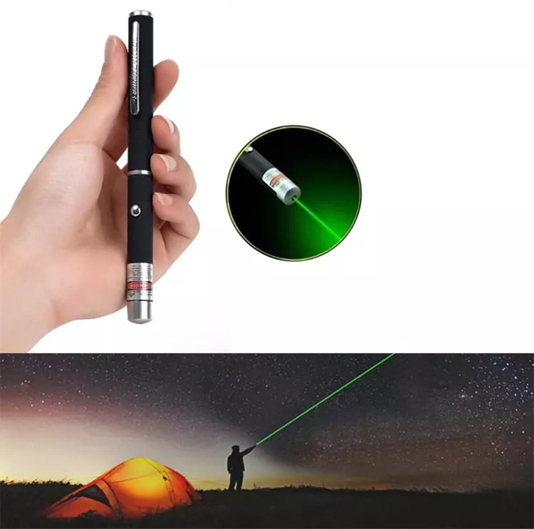 Laser pointer verde tip stilou metalic 3V ACCESORII8660. - cel.ro