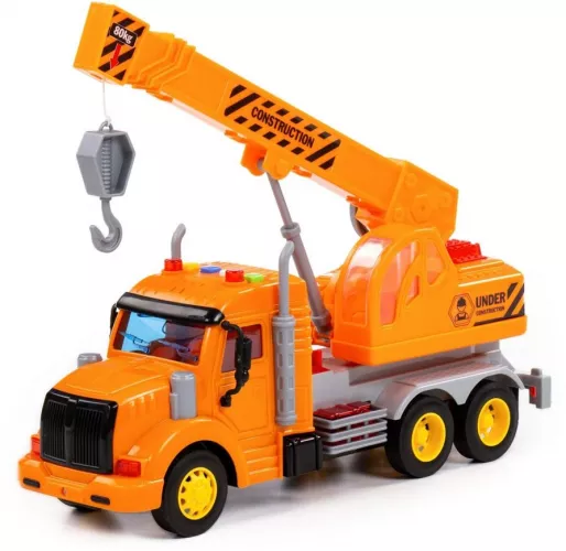 Camion constructii cu macara lumina si sunet Polesie RBT_86617_34501 ...