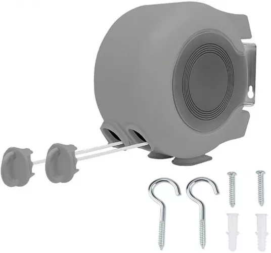 Uscator de rufe retractabil cu 2 sarme 2 x 15 m gri Vivo WL2321 WL2321 ...