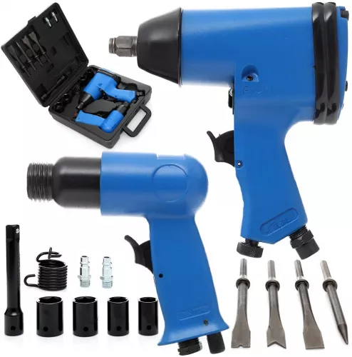 Trusa set scule pneumatice 17 piese aer comprimat pistol ciocan + accesorii - cel.ro
