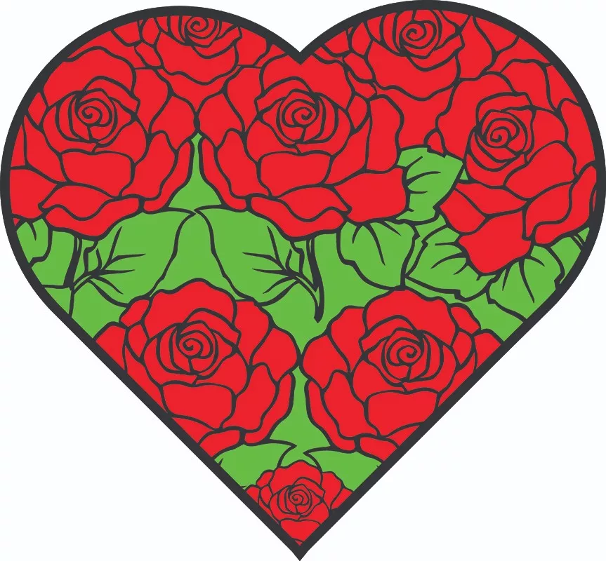 Sticker decorativ Inima Rosu 64 cm 7199ST-1