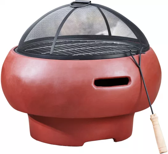 Vatra de foc pe lemne Teamson Home rosu/20.87 x 20.87 x 18.5 HR17501AC ...