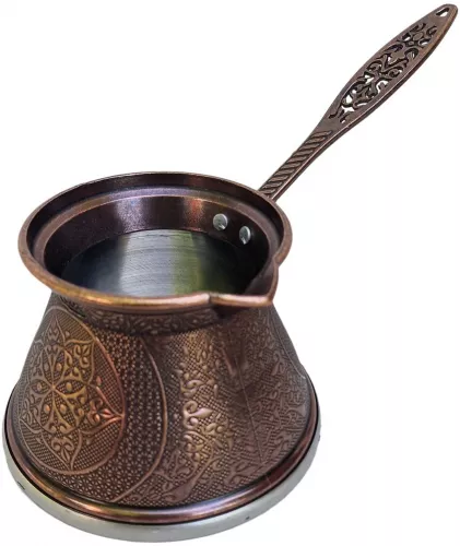 Ibric turcesc stil ottoman special pentru inductie 350 ml Ø 11.5xH8 cm