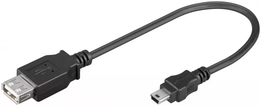 Cablu adaptor OTG mini USB 5 pini tata la USB A mama la CEL.ro