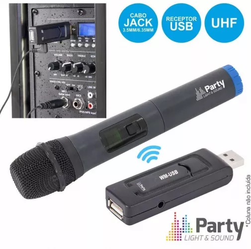 Microfon wireless cu modul USB Party Light and Sound 4231