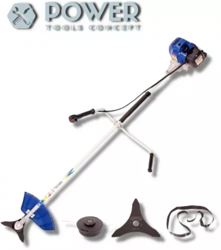 Motocoasa pe benzina albastra 2.5 kw 3.4 cp 43 cc set complet accesorii ...