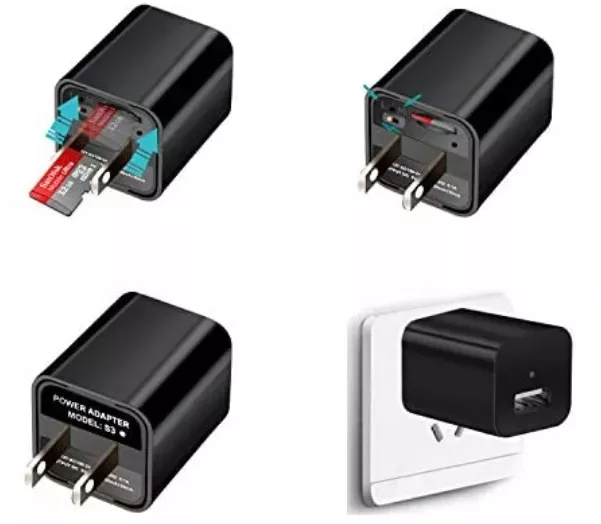 Incarcator USB cu Camera Ascunsa SpyGadget Filmare Full HD 1920x1080p ...