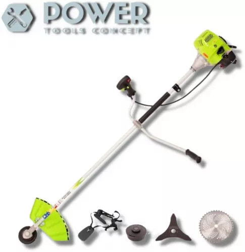 Motocoasa pe benzina verde cu 4 accesorii 2.5 kw 3.4 cp set accesorii ...