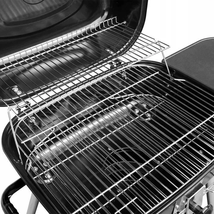 Gratar gradina grill dreptunghiular cu roti capac raft 57x45 cm ogwy ...