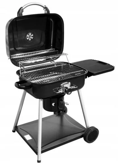 Gratar gradina grill dreptunghiular cu roti capac raft 57x45 cm ogwy ...