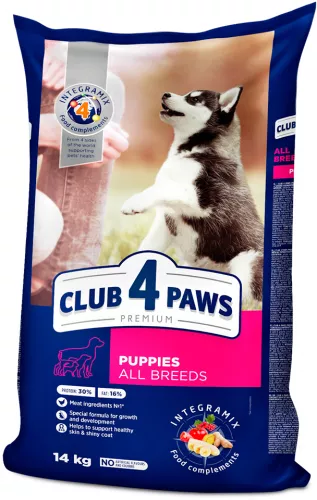 Hrana uscata pentru catei junior cu pui Premium Club 4 Paws 14 kg ...
