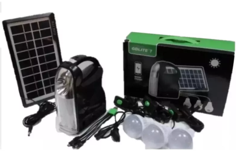 Kit camping panou solar GDLITE GD-7 3 becuri lanterna inclusa + usb la ...