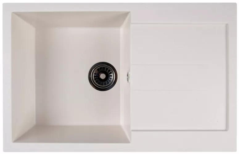 Chiuveta compozit dreptunghiulara alba cu picurator 770x495mm LICHIDARE ...