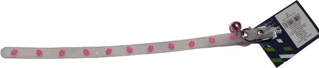 Zgarda fosforescenta pentru caini si pisici 27 cm silicon si metal ...