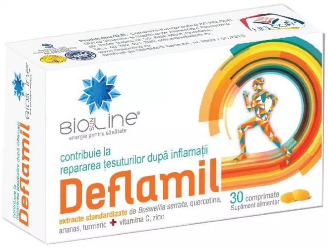 Deflamil Antiinflamator cu Boswellia si Turmeric BioSunLine 30 cpmprimate