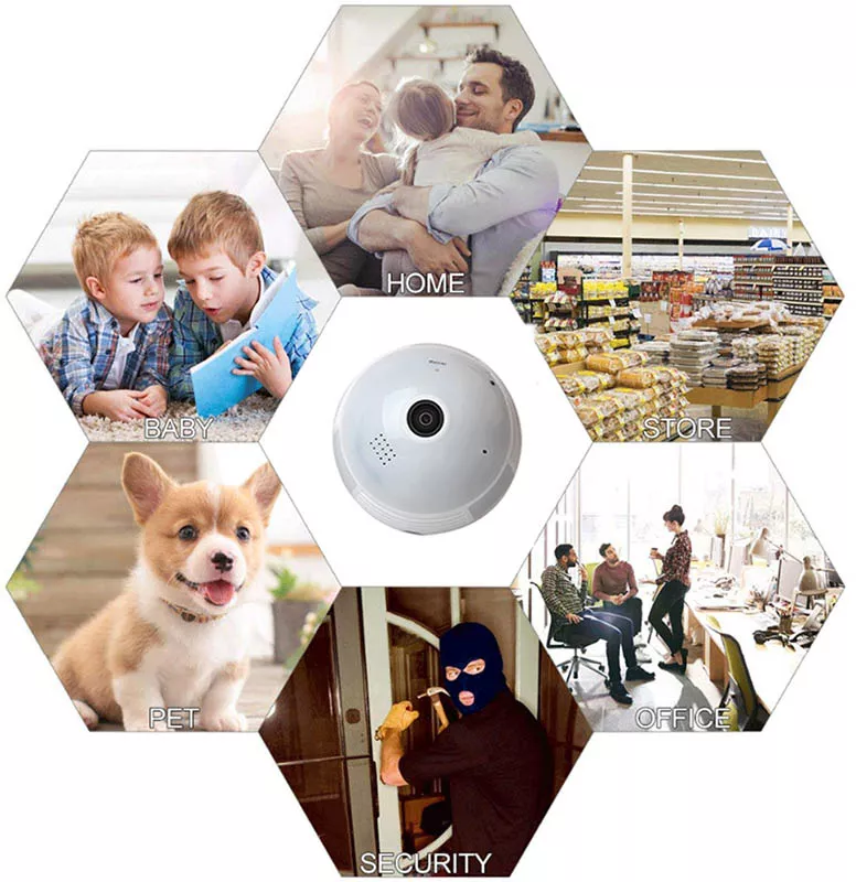 Camera de Supraveghere Panoramica WiFi tip Bec cu Aplicatie Live TSS ...