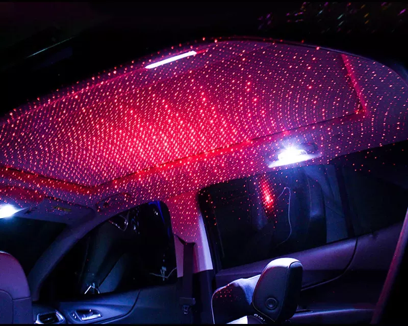 Lampa LED cu proiectii luminoase pe tavan/plafon USB rosu MRKT7473 - cel.ro