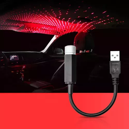 Lampa LED cu proiectii luminoase pe tavan/plafon USB rosu MRKT7473 - cel.ro