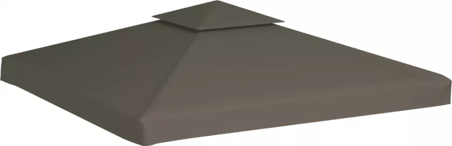 VidaXL Acoperis de pavilion 2 niveluri gri taupe 3x3 m 310 g/m and sup2 ...