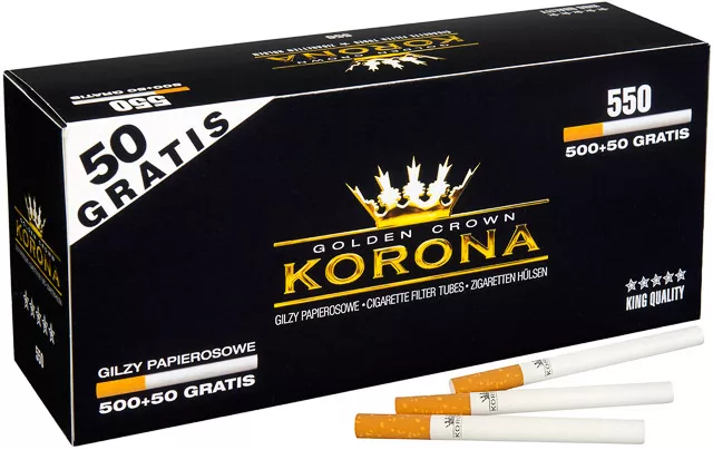 Set Tuburi tigari pentru injectat tutun KORONA 4 cutii x 550 buc foita ...