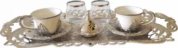 Set de cafea turcesc Busem 9 piese 39 and times 20 cm argintiu ...
