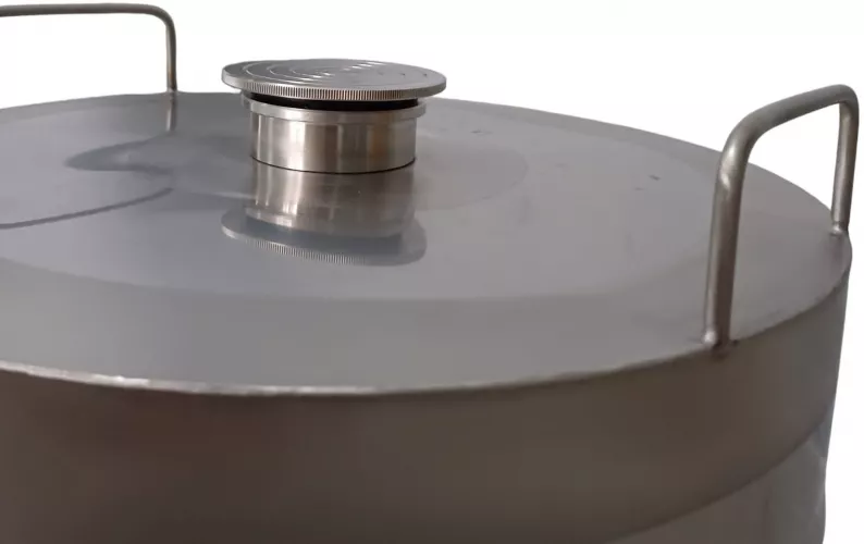 Butoi inox alimentar 60 litri cu dop filet si canea inox 76e_b60 - cel.ro