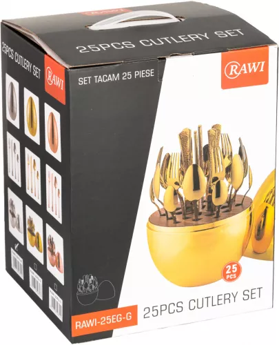 Set tacamuri din inox 24 de piese cu suport tip-ou RAWI-25EG-C RAWI ...