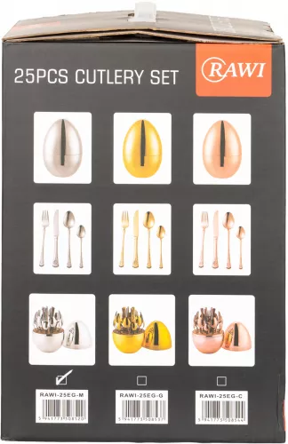 Set tacamuri din inox 24 de piese cu suport tip-ou RAWI-25EG-C RAWI ...