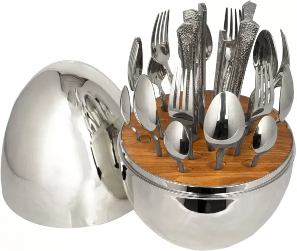 Set tacamuri din inox 24 de piese cu suport tip-ou RAWI-25EG-C RAWI ...
