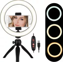 Lampa circulara LED + suport + accesorii c782 - cel.ro