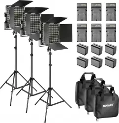 Panouri 3x LED 660 cu doua culori 6 baterii 6600mAh Li-ion ...